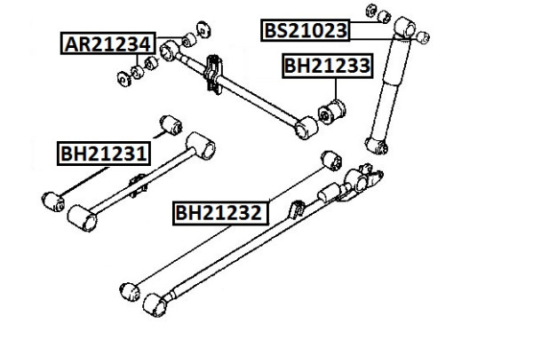 BUSH, SUSPENSION JIKIU BH21232 48727-87403,48727-87404