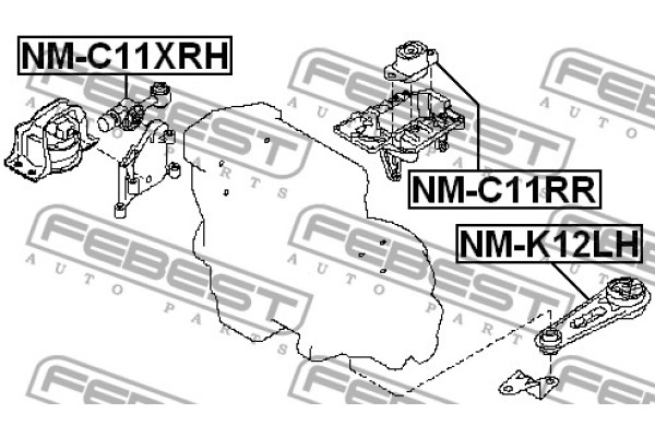 INSULATOR ENGINE MOUNTING FeBest NM-C11XRH 11350-ED800,11350-ED80B