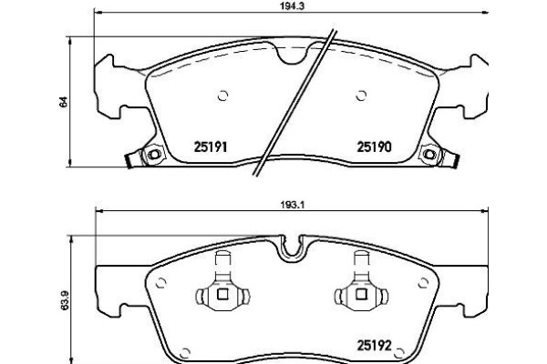 BREMBO P37015 A 006 420 39 20,68052369AA,A 006 420 38 20