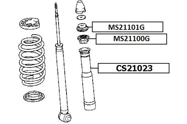 SHOCK ABSORBER MOUNTING JIKIU MS21101G 48755-0D070,48755-52010