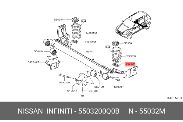 NISSAN 55032-00Q0B 55032-4AA0A,55036-00Q0F,55032-00Q0B