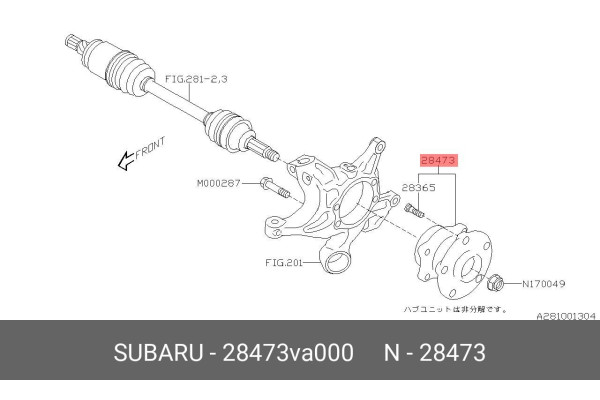 SUBARU 28473-VA000 28473-FG010,28473-VA000