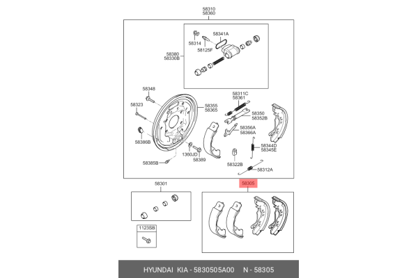 HYUNDAI 58305-05A00 58305-22A01,58305-02A00,58305-02A10