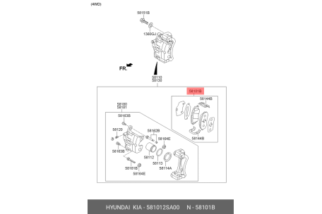 Hyundai / KIA 581012SA00 581012SA00