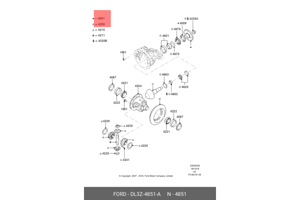 FORD DL3Z4851A DL3Z4851A