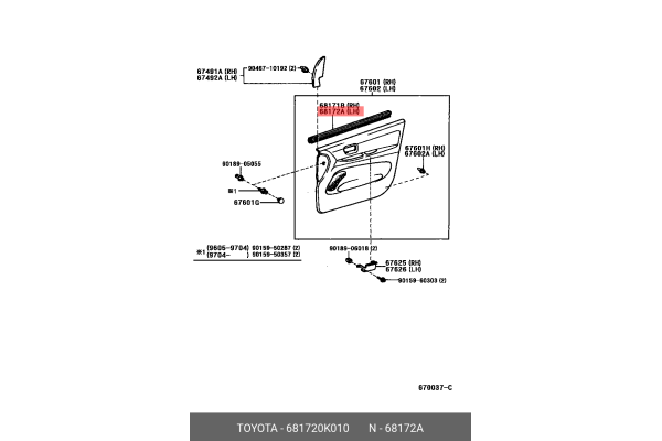 TOYOTA 681720K010 681720K010