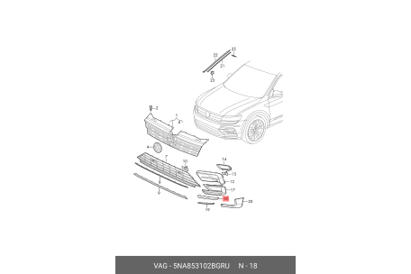 VOLKSWAGEN 5NA853102B GRU 5NA853102B GRU