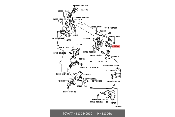 TOYOTA 12364-40030 12364-40030