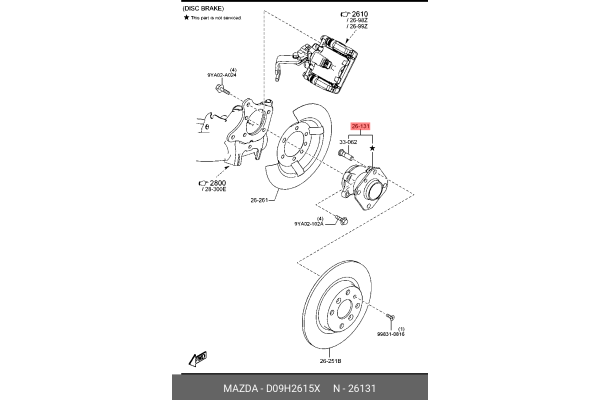 MAZDA D09H-26-15X 42410-WB002,D09H-26-15X