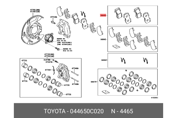 TOYOTA 04465-0C020 04465-60280,04465-60300