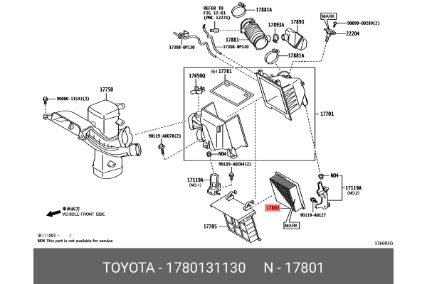 TOYOTA 17801-31130 17801-31130,17801-31131