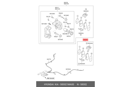 KIA 58302-1MA00 58302-1GA00,58302-1JA30,58302-1MA00,58302-3SA20,58302-C1A15