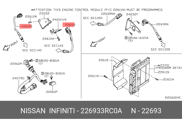 NISSAN 226933RC0A 226933RC0A