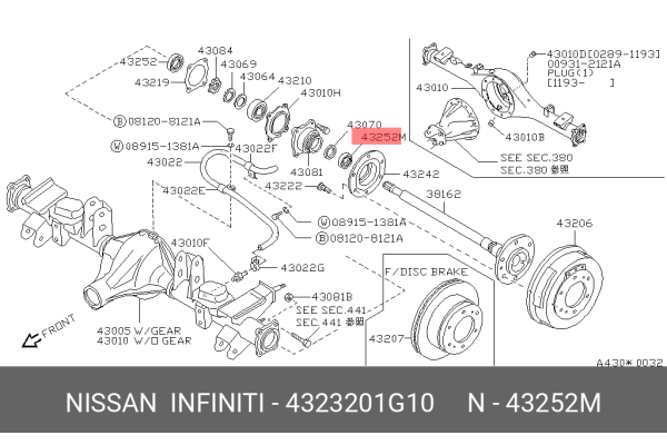 NISSAN 4323201G10 4323201G00,4323201G10