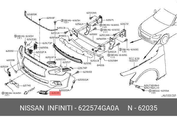 NISSAN 622574GA0A 622574GA0A