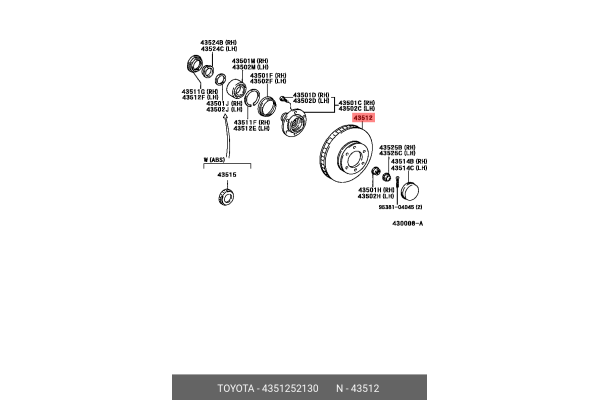 TOYOTA 43512-52130 43512-52130,43512-0D100