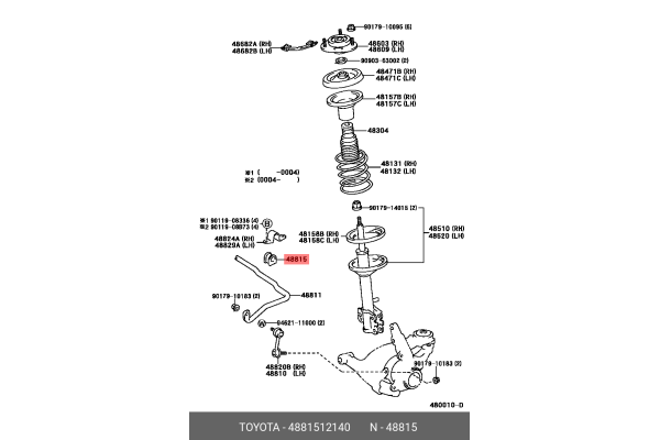 TOYOTA 48815-12140 48815-12160,48815-12140,48815-12180