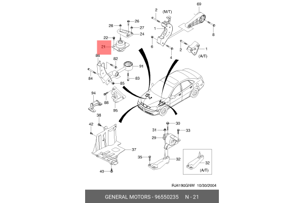 CHEVROLET 96550235 96550225,96550235,96550236