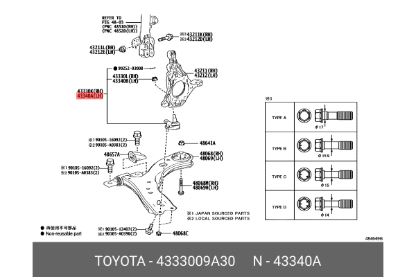 TOYOTA 43330-09A30 43330-49095,4017005500_JB,43330-19245,1014020004 ...