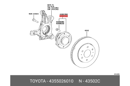 TOYOTA 43550-26010 43550-26010,43500-Z9001
