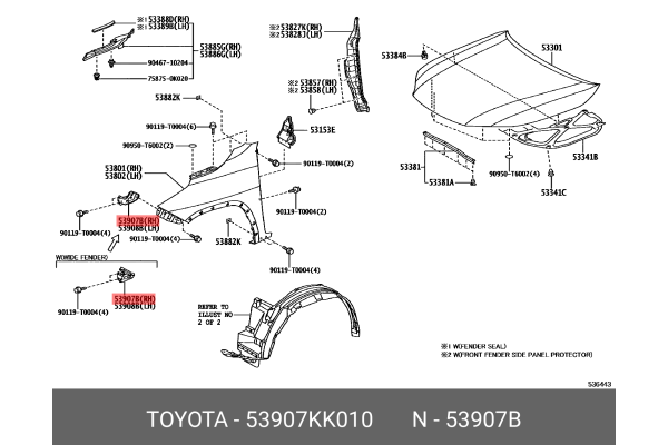 TOYOTA 53907KK010 53907KK010