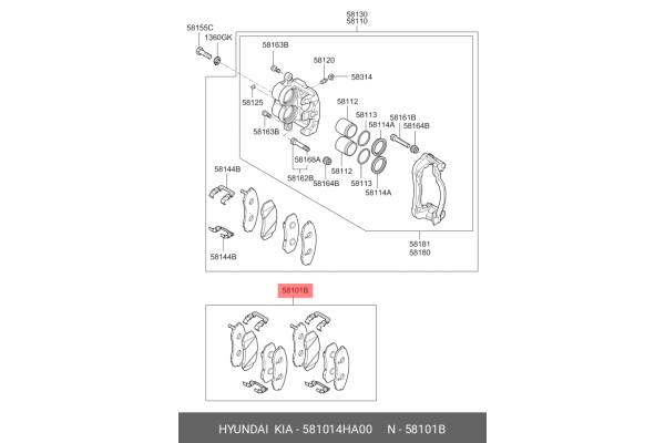 HYUNDAI 58101-4HA00 58101-4HA60