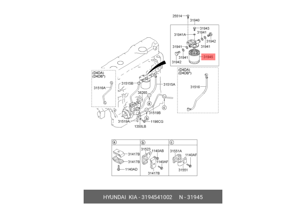 HYUNDAI 31945-41002 ME006066,MB006066,31945-41020,31945-41001,YM119000 ...
