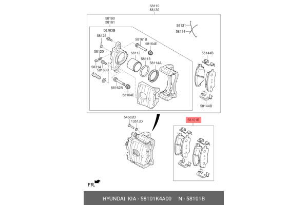 Hyundai / KIA 58101-K4A00 58101-D4A20,58101-D4A20,58101-D4A10