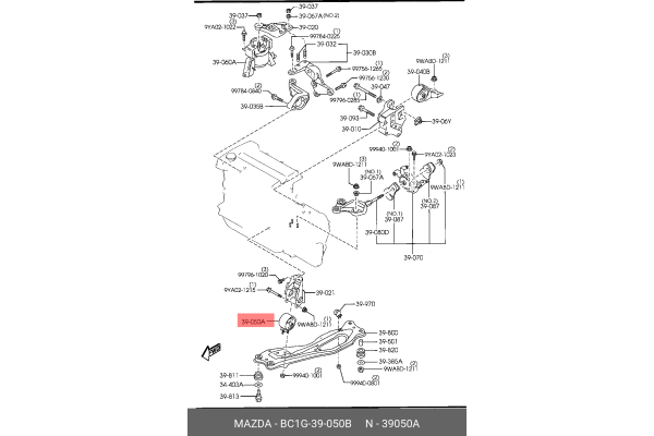 INSULATOR ENGINE MOUNTING XM BC1G-39-050B BC1G-39-050B