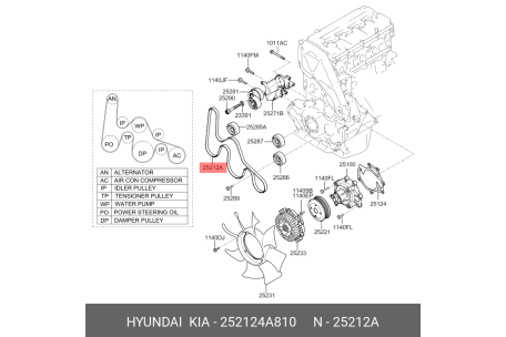 Hyundai / KIA 252124A810 252124A810