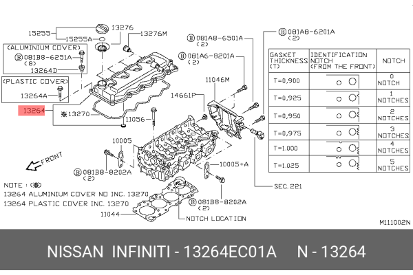 NISSAN 13264EC01A 13264EC01A