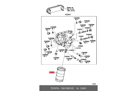 TOYOTA 1561389105 15613-89105,15607-2210
