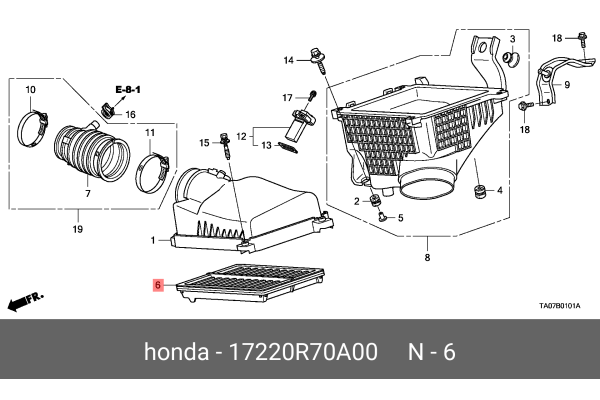 HONDA 17220-R70-A00 17220-R70-A00,17220-RK2-A00