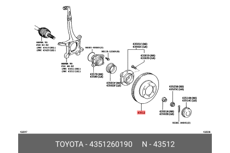 TOYOTA 43512-60190 43512-60190,43512-60191