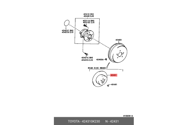 TOYOTA 42431-0K230 42431-60311,42431-0K230