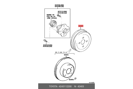TOYOTA 42431-12200 42431-12201,42431-12200