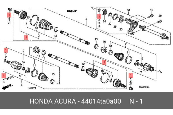 HONDA 44014-TA0-A00 44014-T0A-A00,44014-TA0-A01