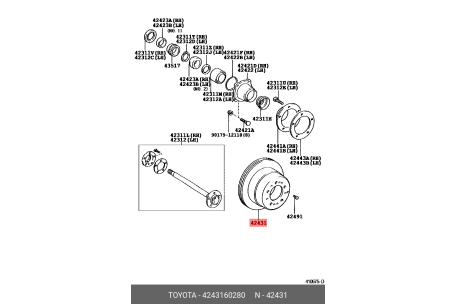 TOYOTA 42431-60280 42431-60221,42431-60220