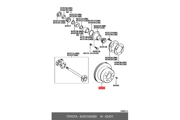 TOYOTA 42431-60280 42431-60221,42431-60220