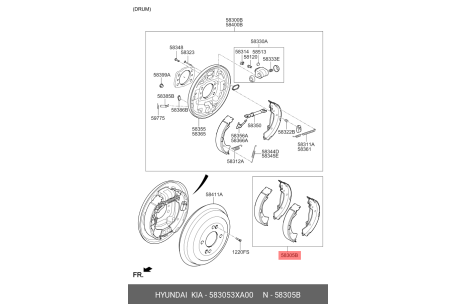 HYUNDAI 58305-3XA00 58305-B4A70,58305-0UA00