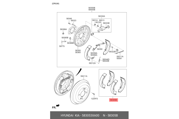 HYUNDAI 58305-3XA00 58305-B4A70,58305-0UA00