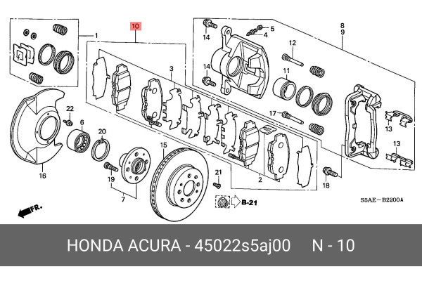 HONDA 45022-S5A-J00 45022-S5B-J00,06450-S5A-J00,45022-SCC-000,45022-SR3-V00