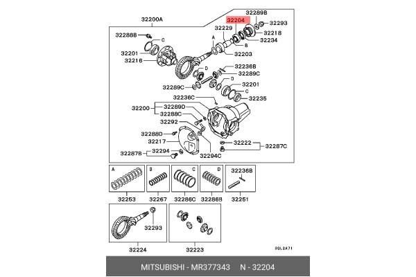 MITSUBISHI MR377343 5333144020,MB290961,MB393471,MB664380,MR377343