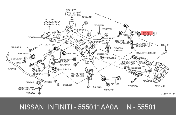 NISSAN 55501-1AA0A 55501-1AA0A,55501-1JA0A