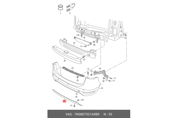 VOLKSWAGEN 7N0807521A 9B9 7N0807521A 9B9