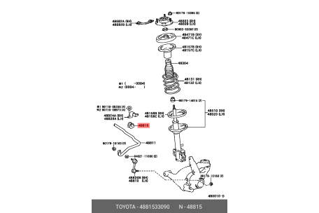 TOYOTA 48815-33090 48815-33090,1064001045,B2906012,BBF2906012,48815-06080