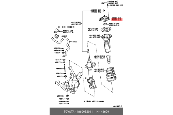 TOYOTA 48609-52011 48609-0D080,48609-52010,48609-52011,48609-52012 ...