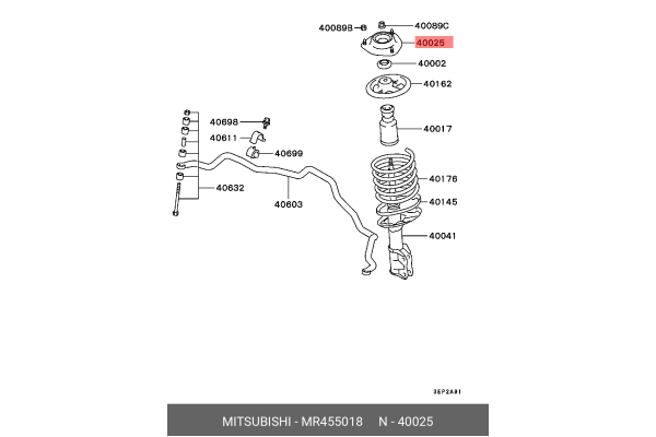 SHOCK ABSORBER MOUNTING MCHANIX (Factory) MR-455018 MR455018, MR316457