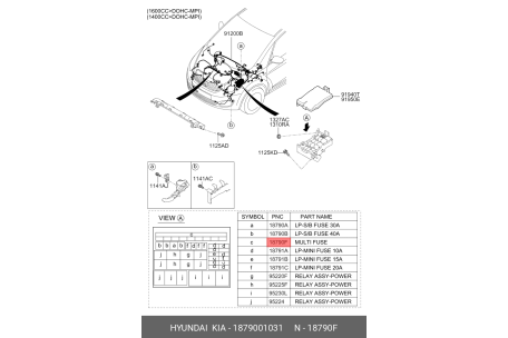 Hyundai / KIA 1879001031 1879001031