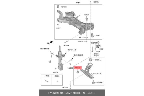 Hyundai / KIA 54551-K0000 54551-3X000,54551-3X000